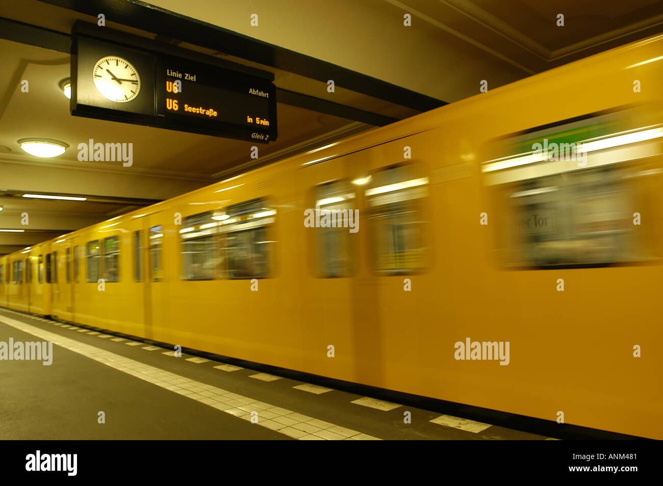 Berlin Metro Underground Subway Yellow Train Stock Photo - Alamy