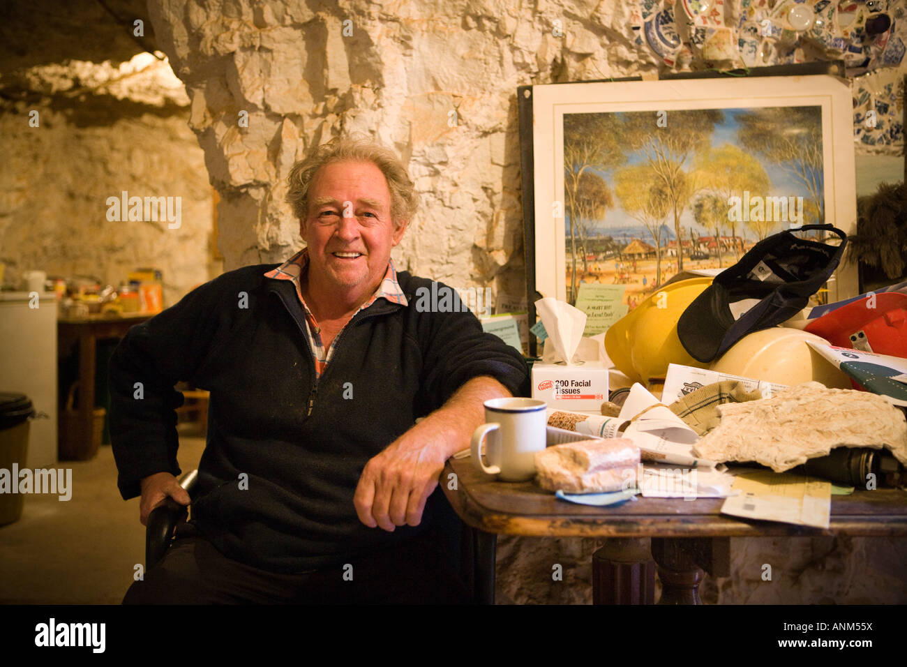 Australian outback legend, "Old Jock" at his White Cliffs home Stock ...