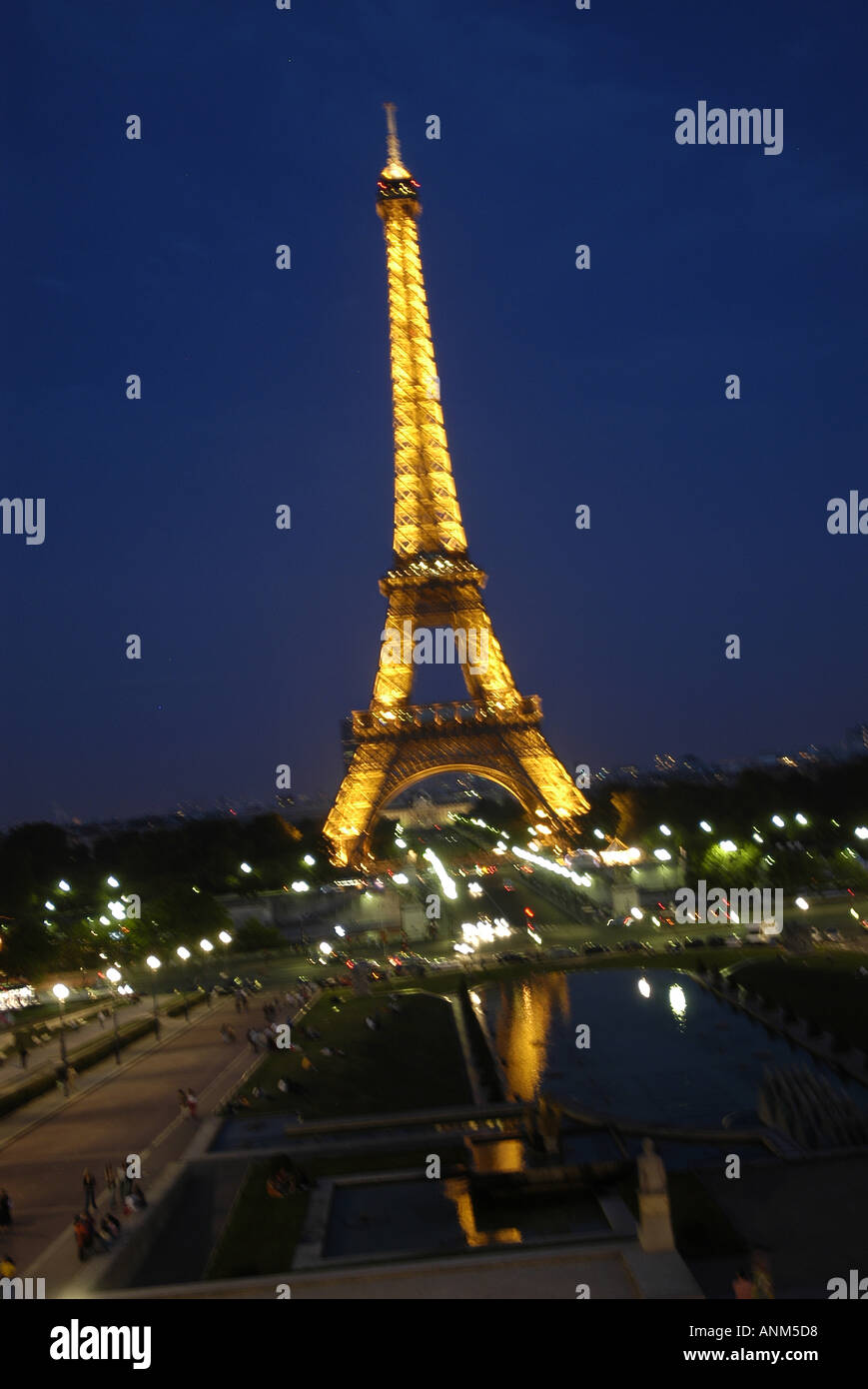 The illuminated Eiffel Tower Stock Photo - Alamy
