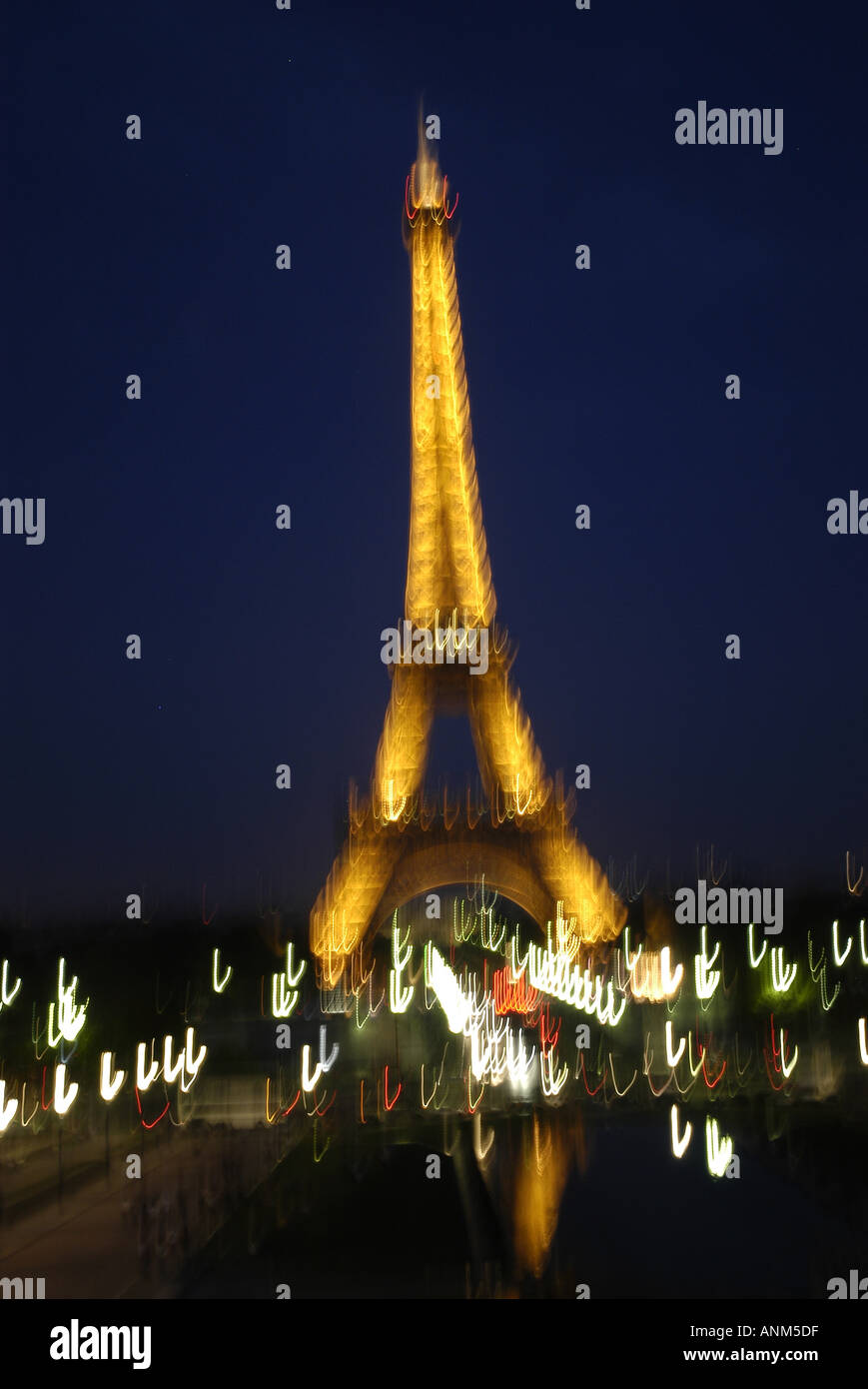 The illuminated Eiffel Tower Stock Photo - Alamy