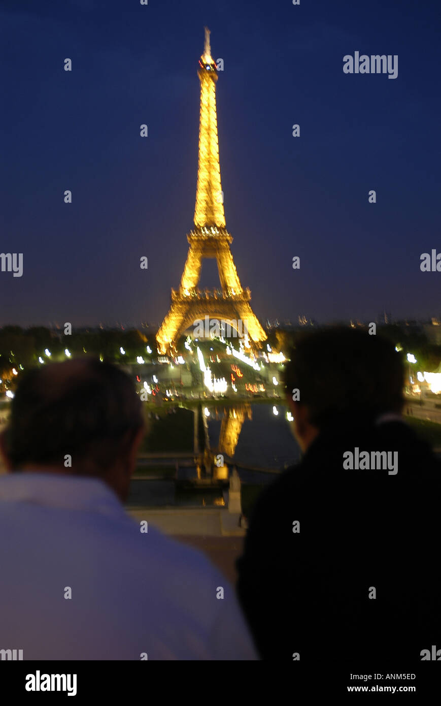 The illuminated Eiffel Tower Stock Photo - Alamy
