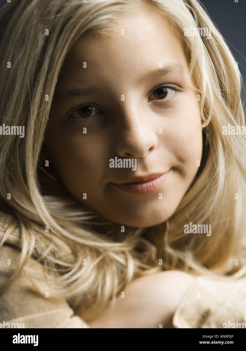 Portrait of a girl thinking Stock Photo - Alamy