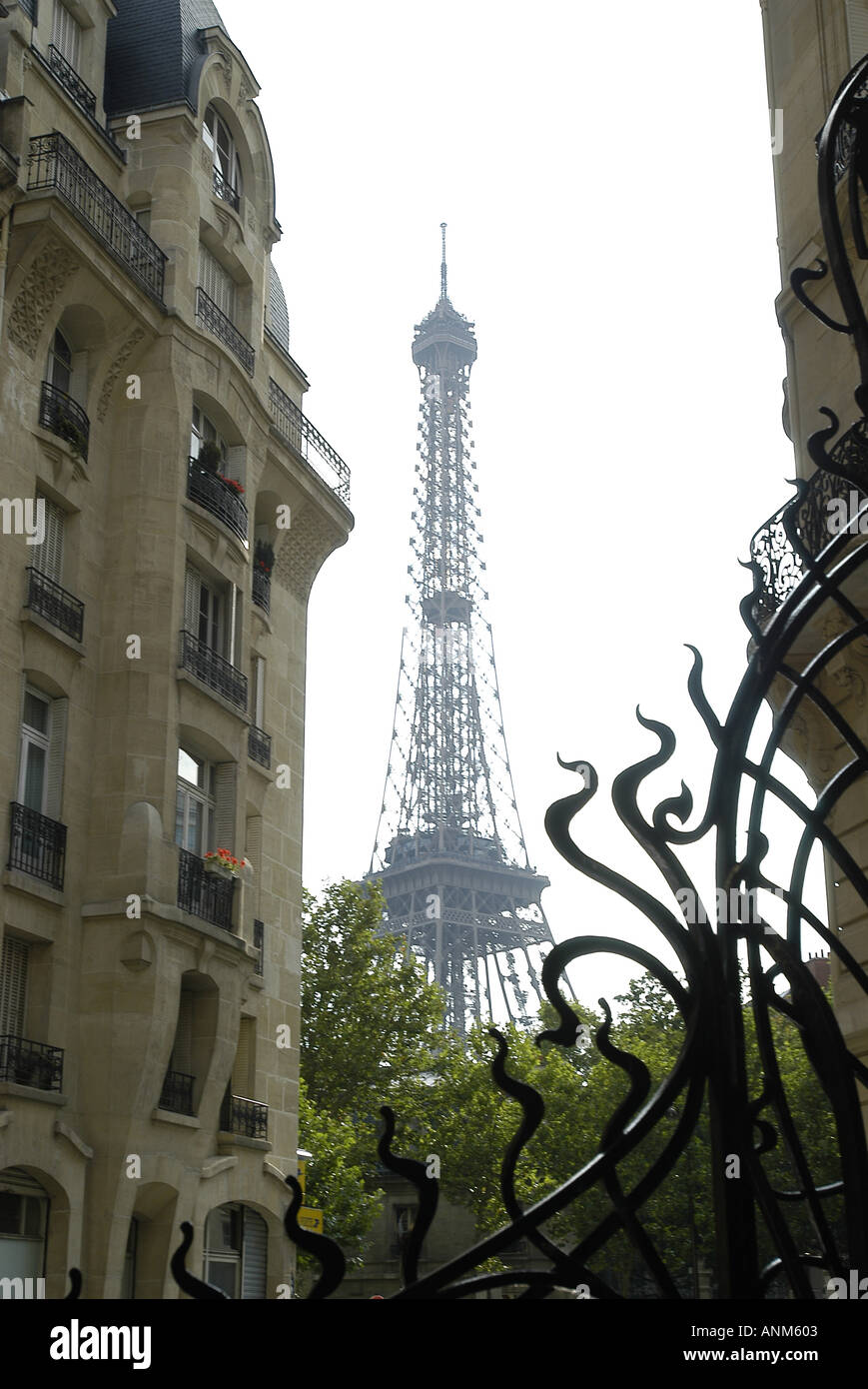 Eiffel Tower Paris France Street Building vertical Stock Photo - Alamy