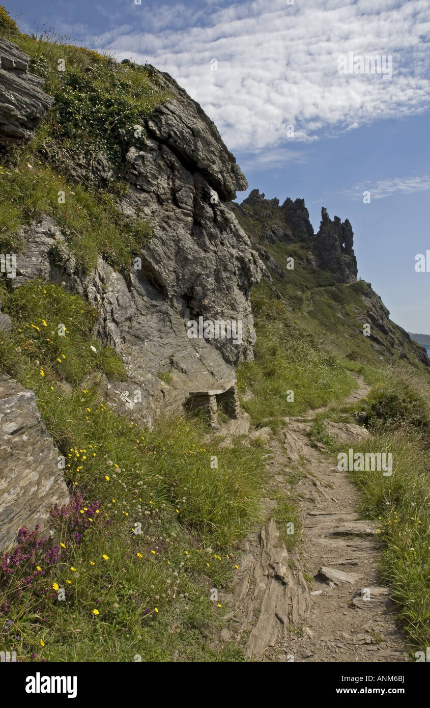 South West Coast Path below Sharp Tor, approaching Salcombe on the ...