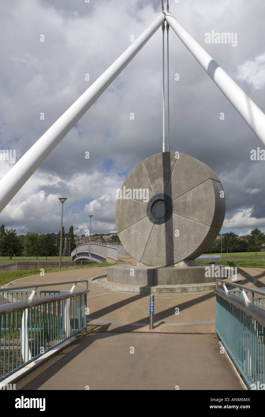 The Millenium footbridge and cycle bridge across the River Exe, Exeter ...