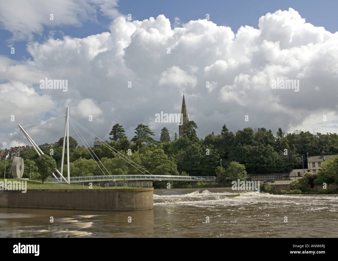 The Millenium footbridge and cycle bridge across the River Exe, Exeter ...