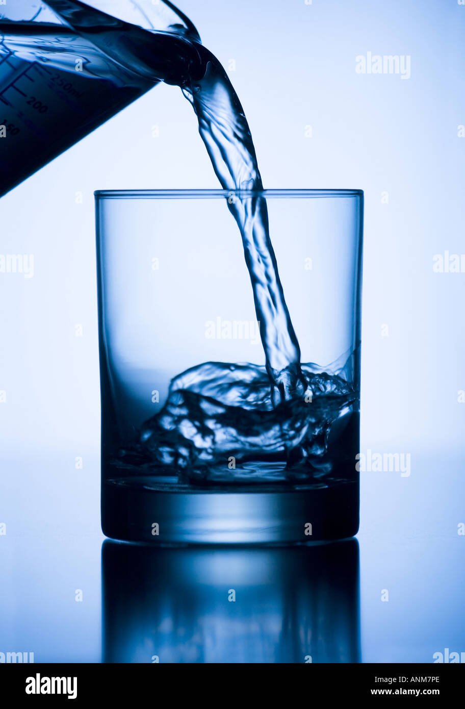 Pouring water into a glass Stock Photo - Alamy