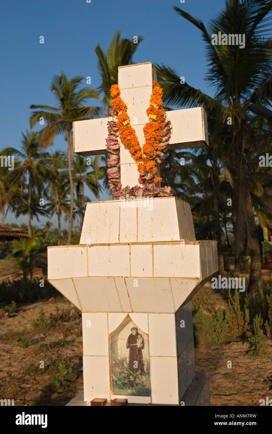 Stone cross Colva Goa India Stock Photo - Alamy