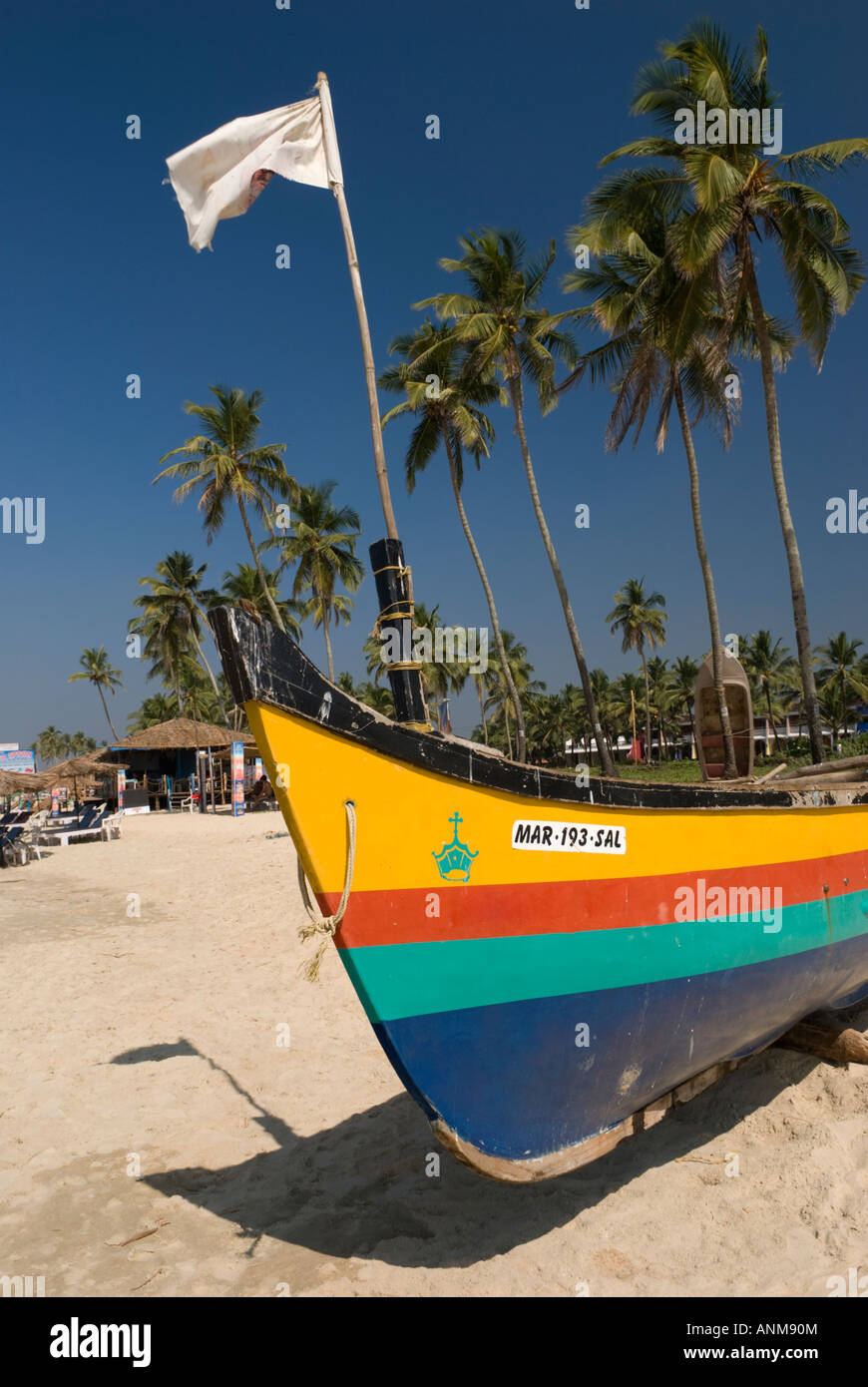 Fishing boat Colva beach Goa India Stock Photo - Alamy