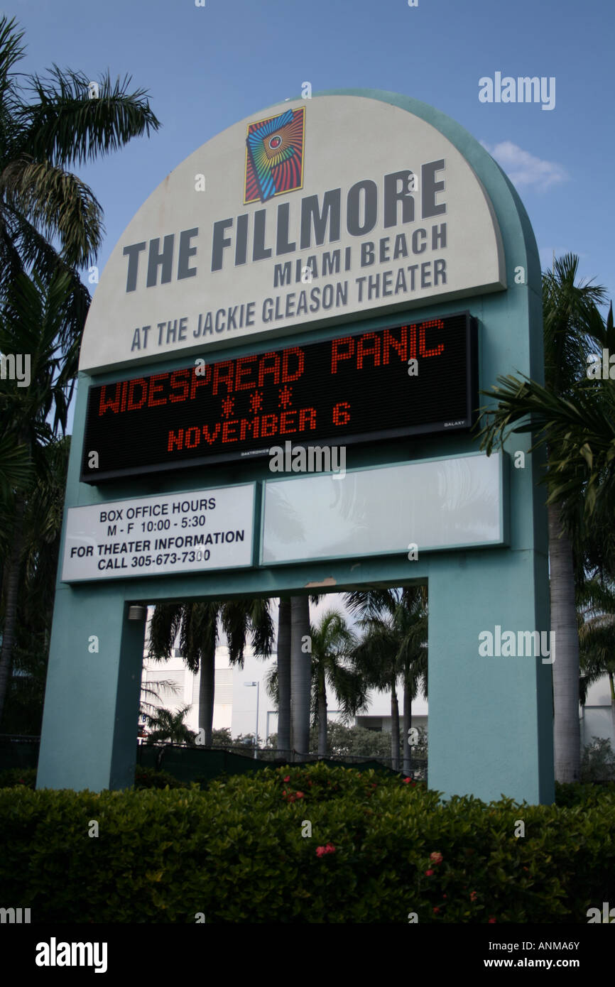 sign of The Fillmore Miami beach at Jackie Gleason Theater November ...