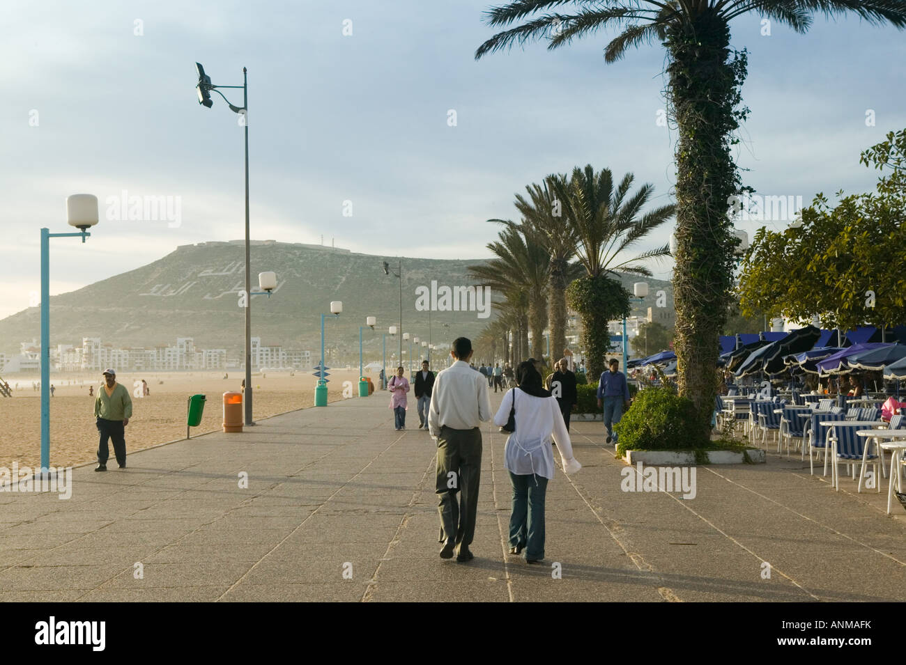 MOROCCO, Atlantic Coast, AGADIR: Along the Agadir Beach Corniche, Late ...