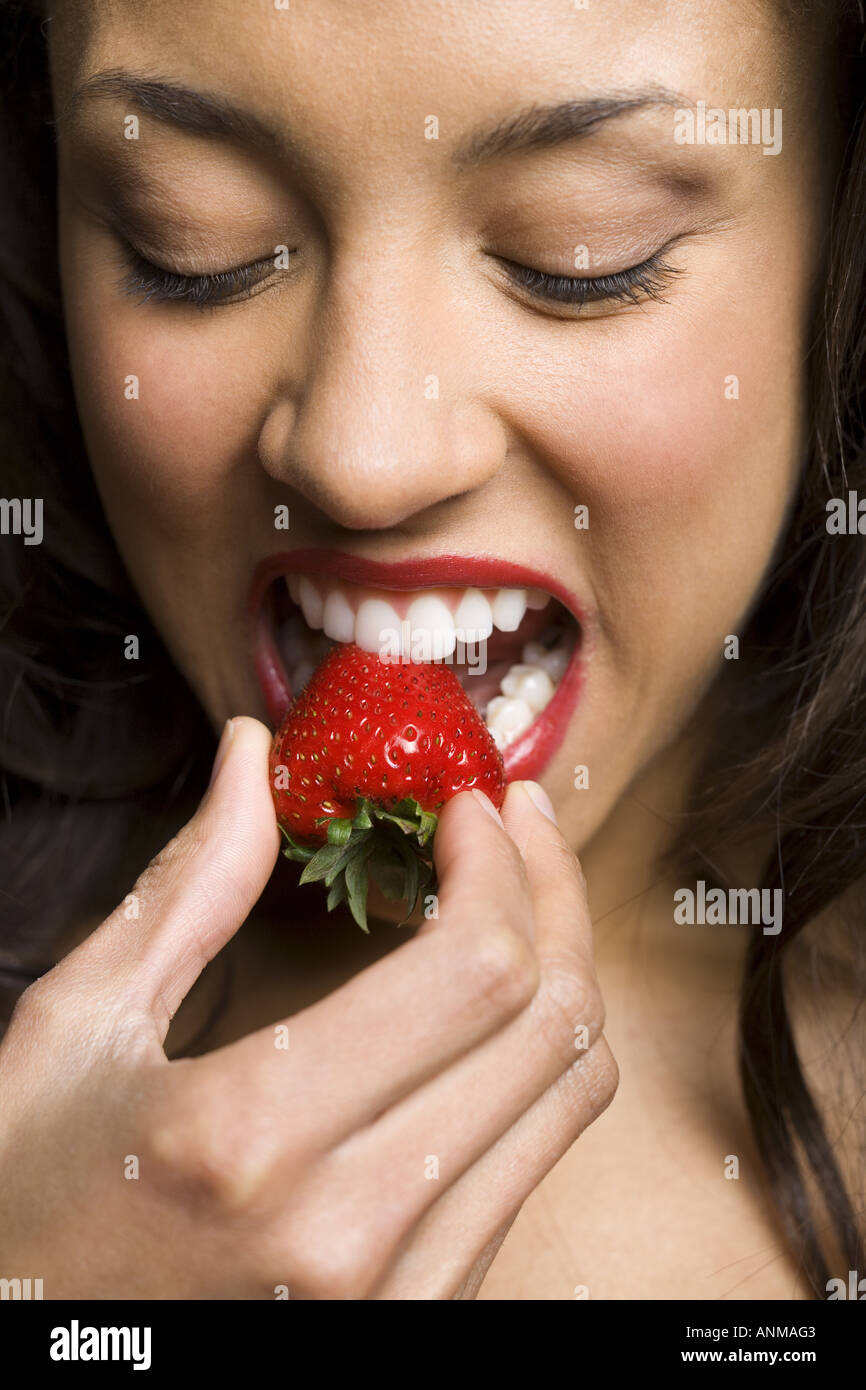 Woman lips mouth biting lip hi-res stock photography and images - Alamy