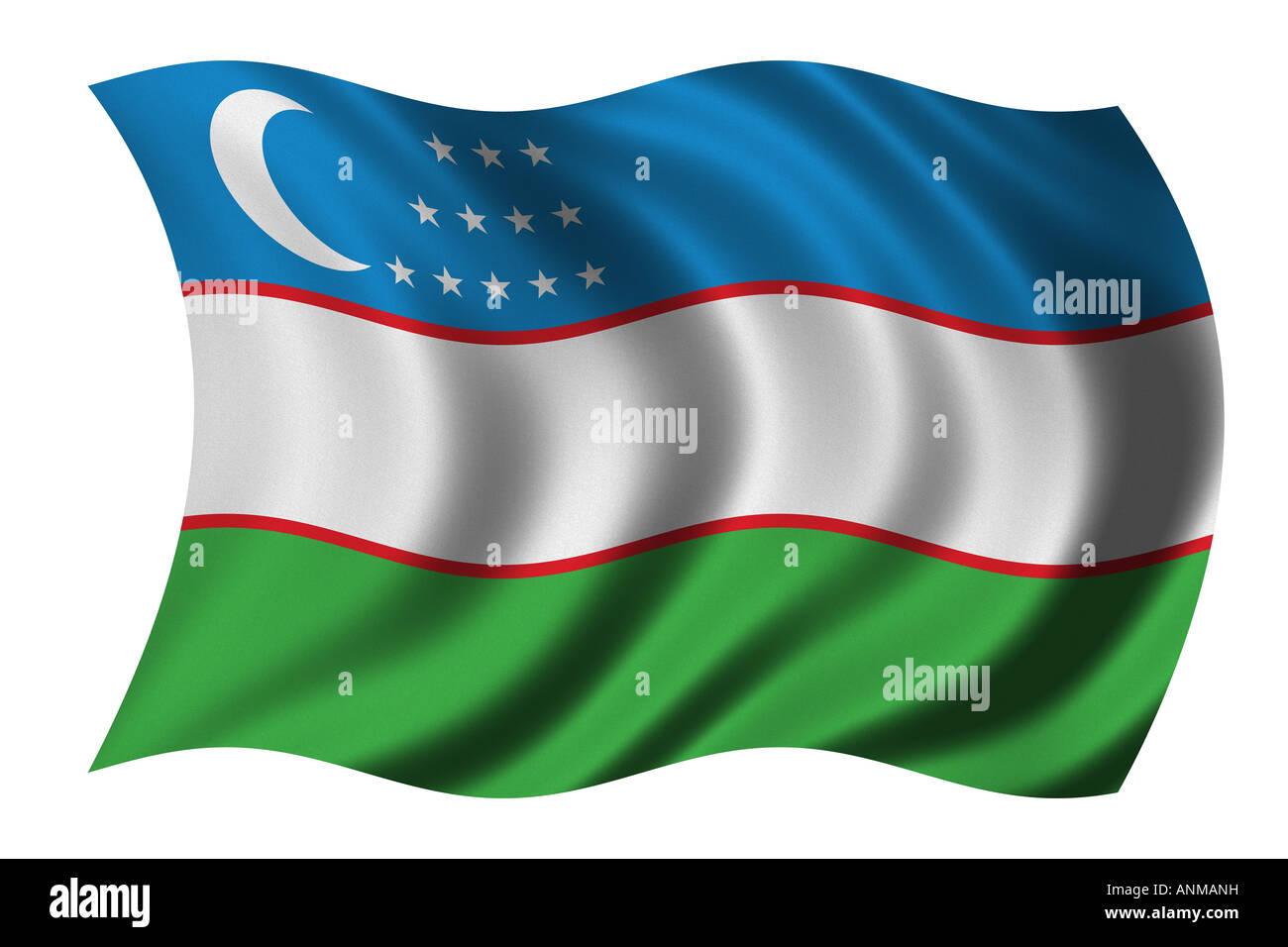 Flag of Uzbekistan Stock Photo - Alamy