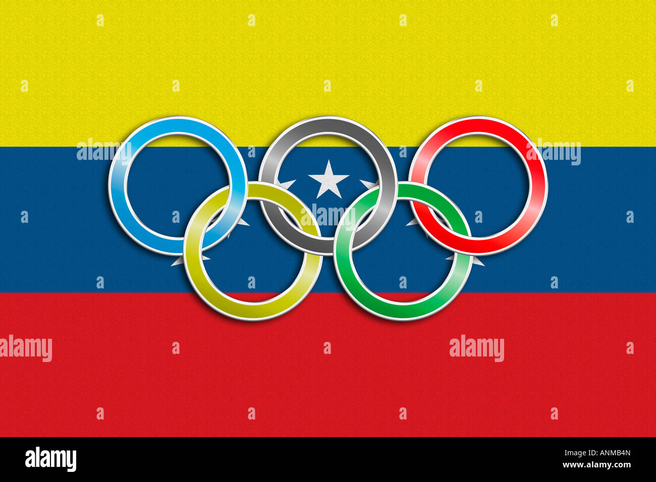 Flag of Venezuela with olympic symbol Stock Photo - Alamy
