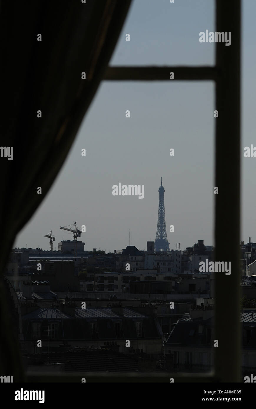 Eiffel Tower Window Paris vertical Stock Photo - Alamy