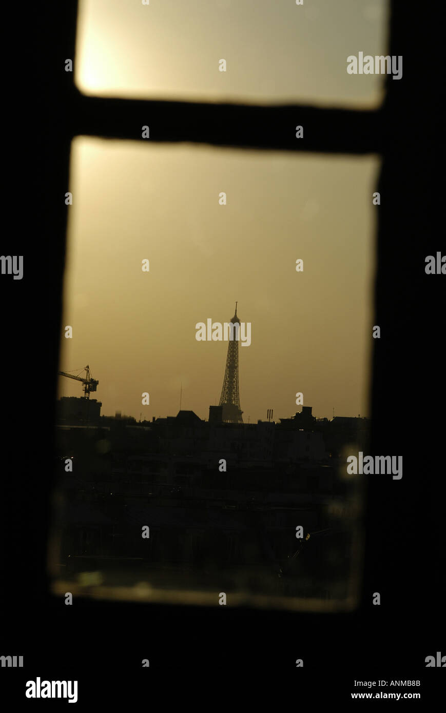 Eiffel Tower Window Paris vertical Stock Photo - Alamy