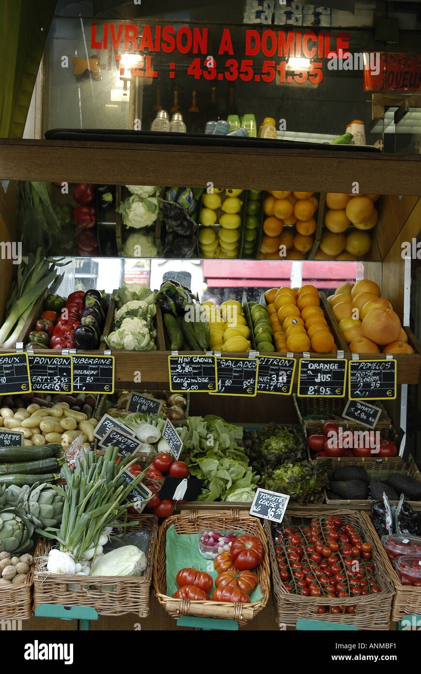 Fruit and vegetable stand in Paris, France Stock Photo - Alamy