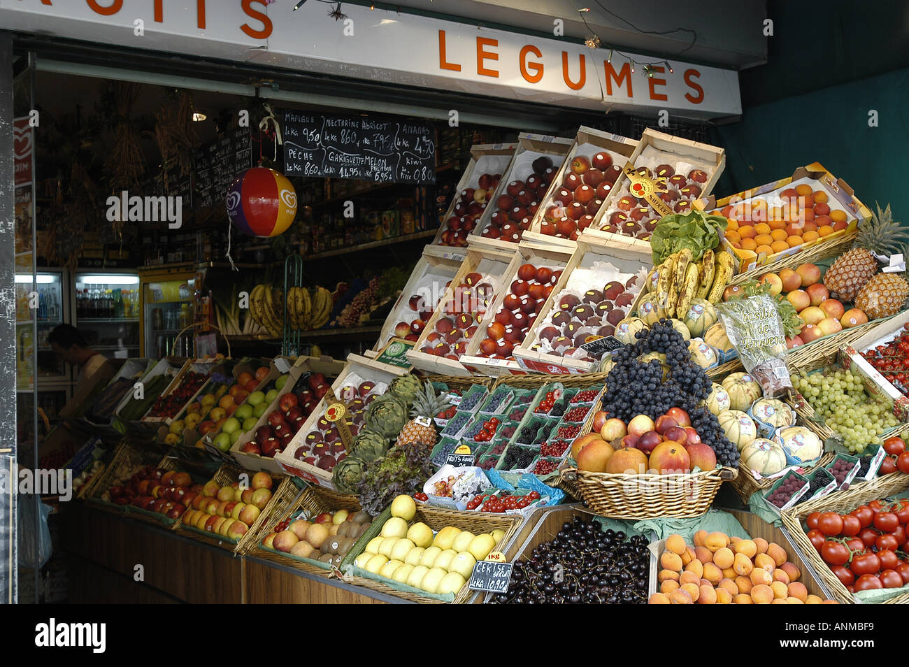 Fruit and vegetable stand in Paris, France Stock Photo - Alamy