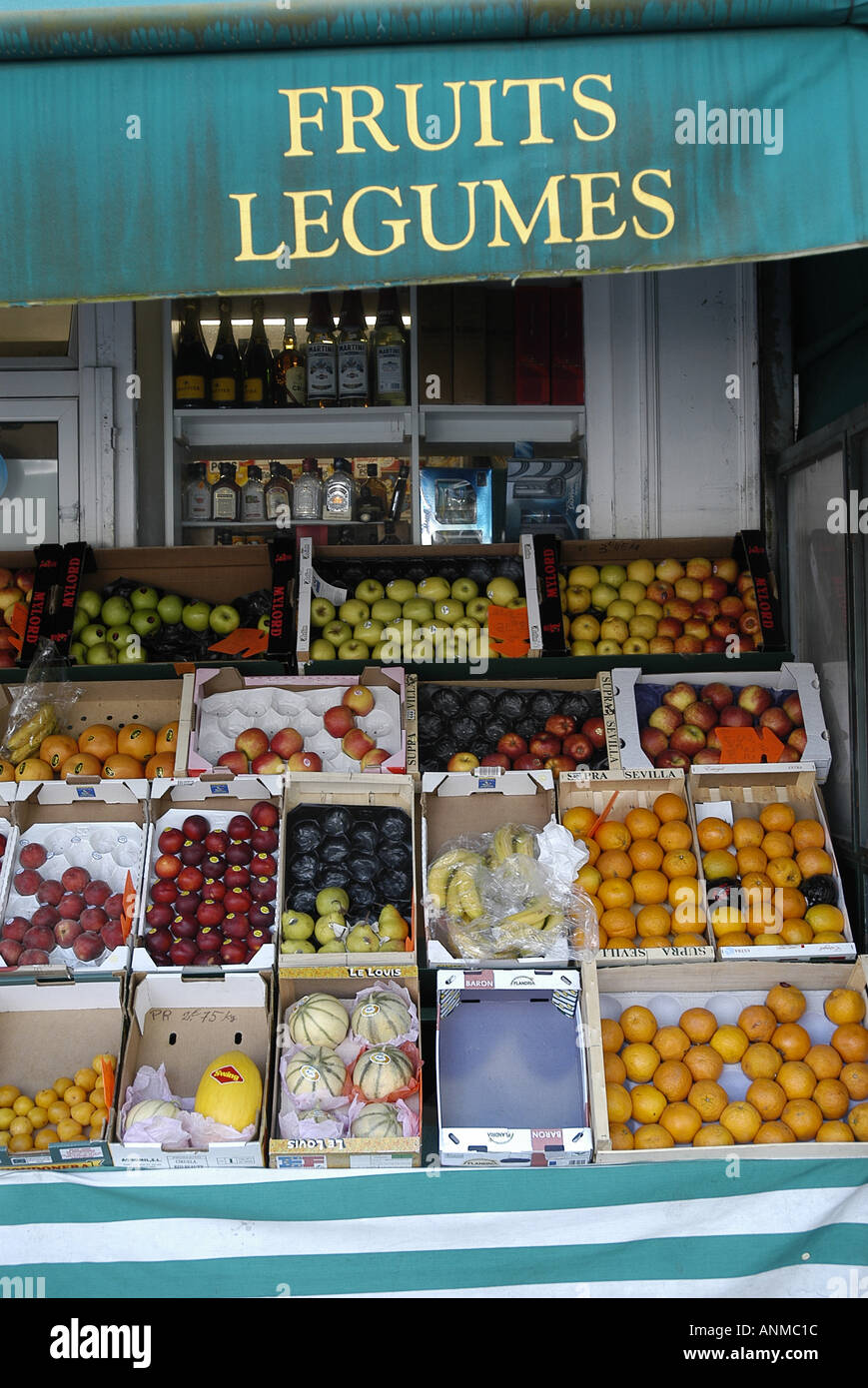 Food Paris France Fruit Vegetables sign vertical Stock Photo - Alamy
