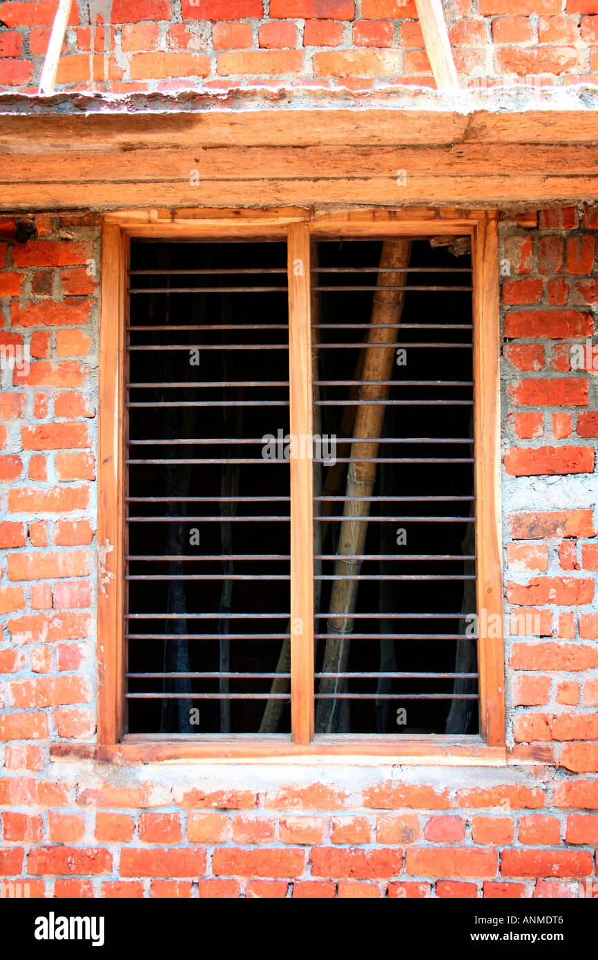 A window of a building under construction seen from outside Stock Photo ...