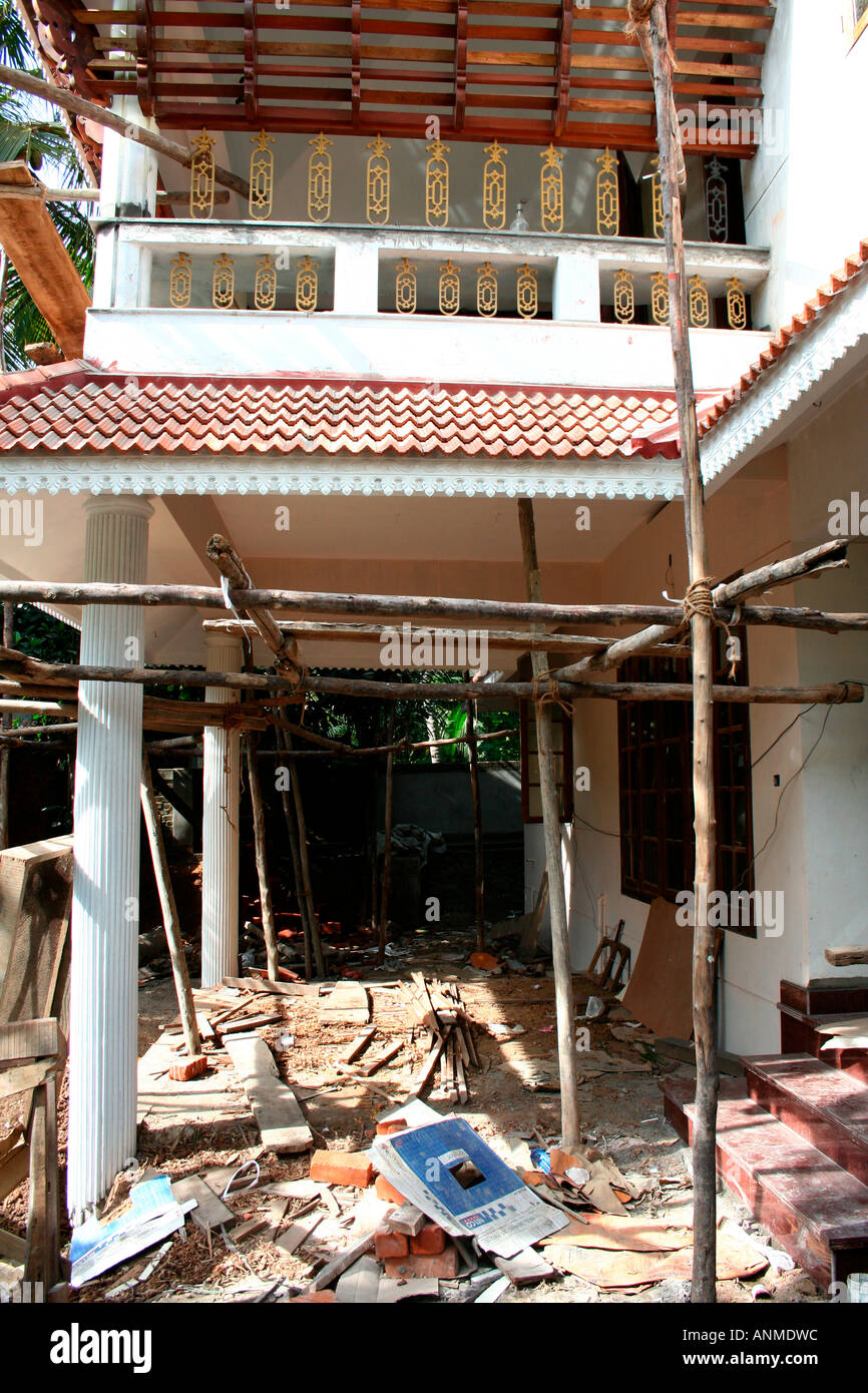 Front view of a two-storey house under construction Stock Photo - Alamy