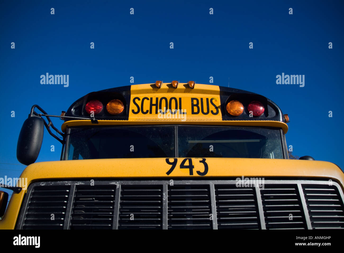 yellow school bus american transport education Stock Photo - Alamy