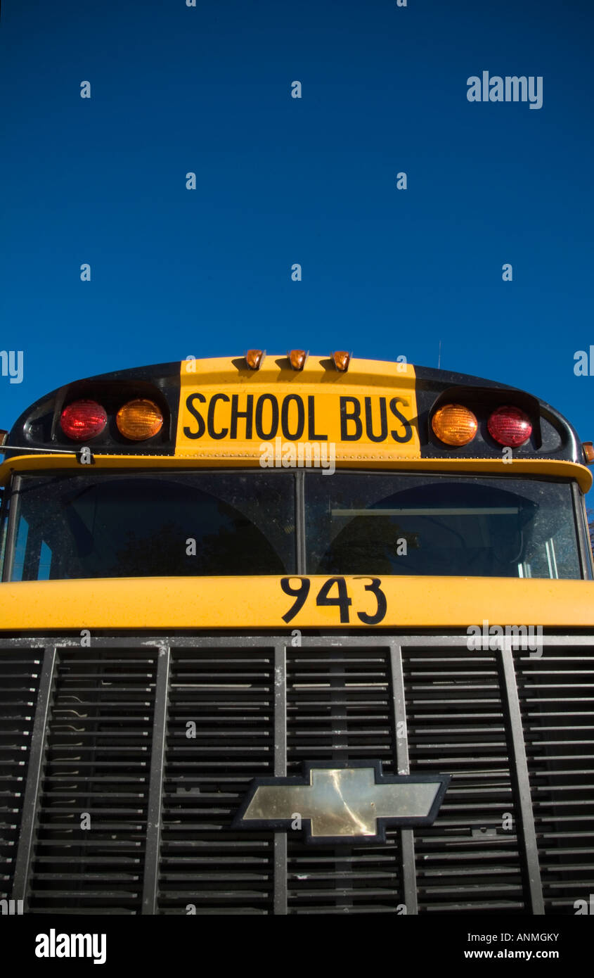 yellow school bus american transport education Stock Photo - Alamy