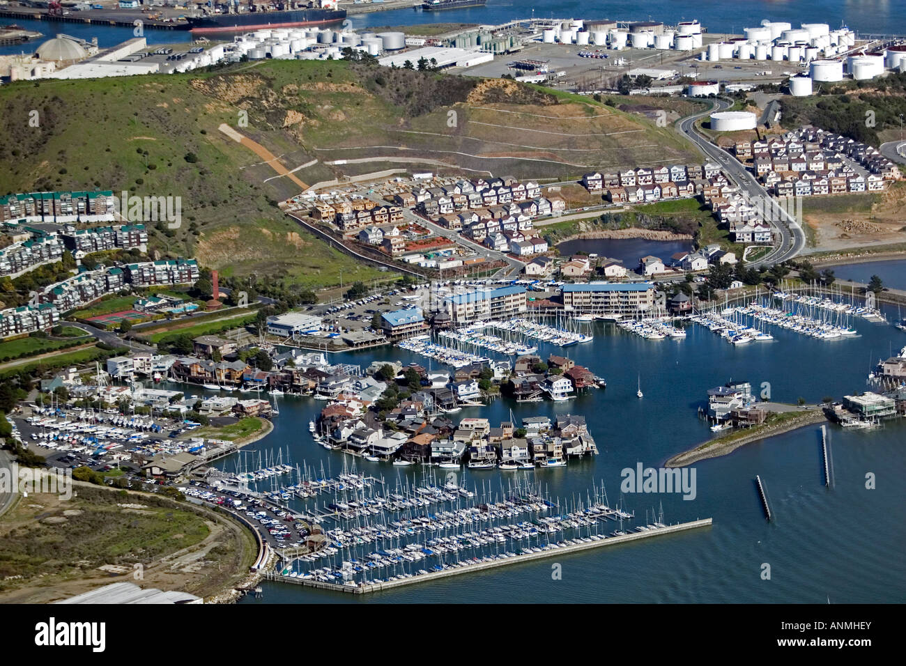 aerial view above Brickyard Cove marina Richmond California Stock Photo ...