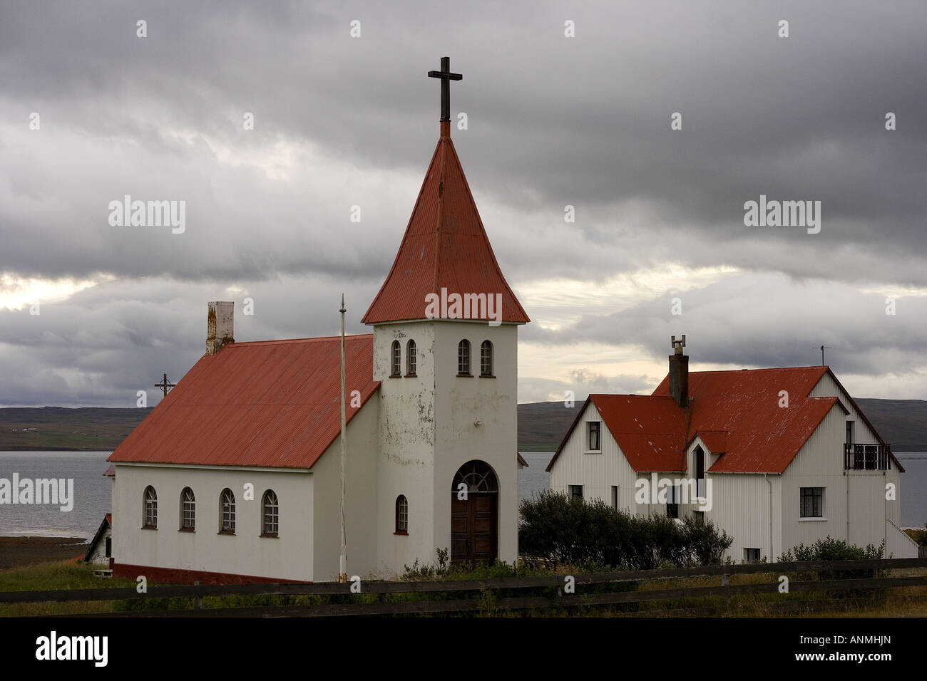 Typical church of Iceland Stock Photo - Alamy