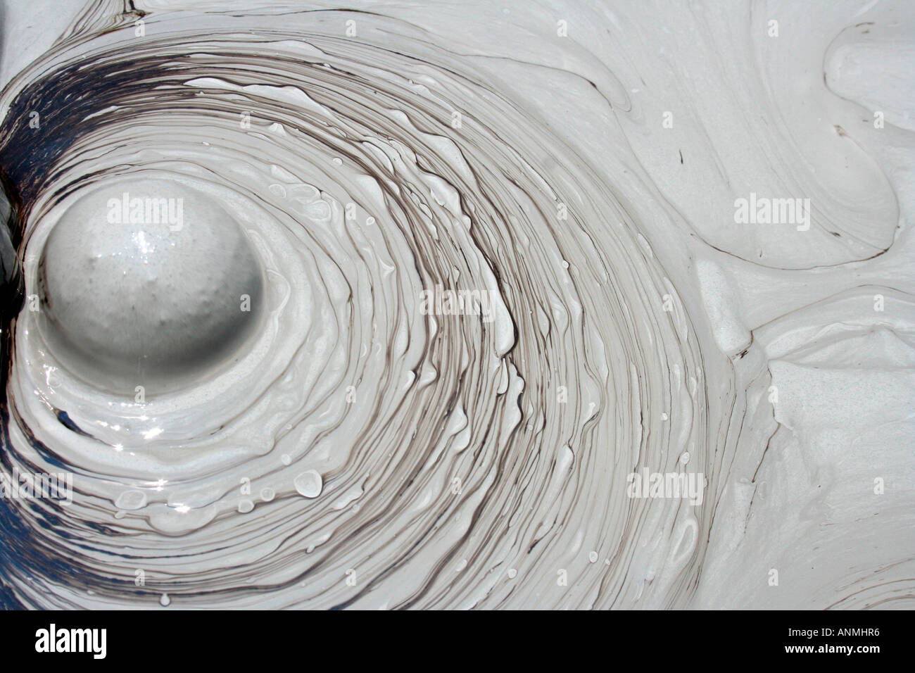 Close up of a bubble formed at the centre of a mud volcano at Baratang ...