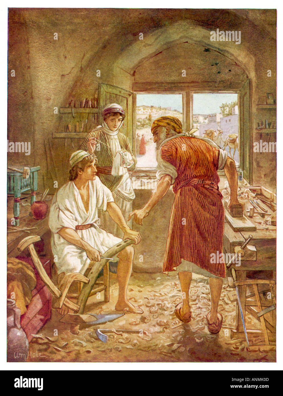 Jesus Helps Joseph Stock Photo - Alamy