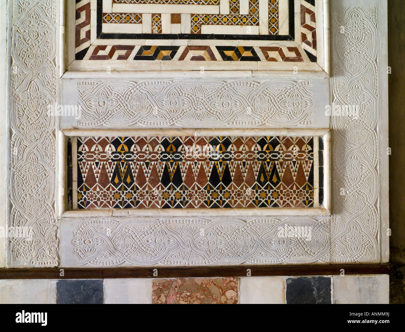 detail of decoration, mausoleum of Qalawun, Cairo, Egypt Stock Photo ...