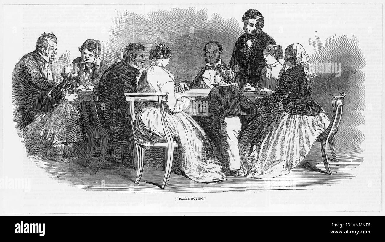 Seance with table turning hi-res stock photography and images - Alamy