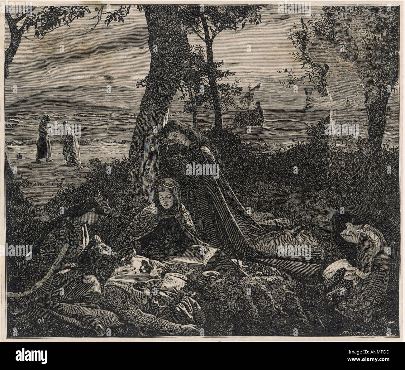 Death Of Arthur Stock Photo - Alamy