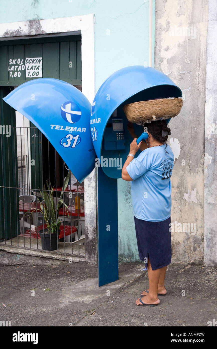 Telephone Booth, Rua do Carmo, Pelourinho, Salvador de Bahia, Brazil ...