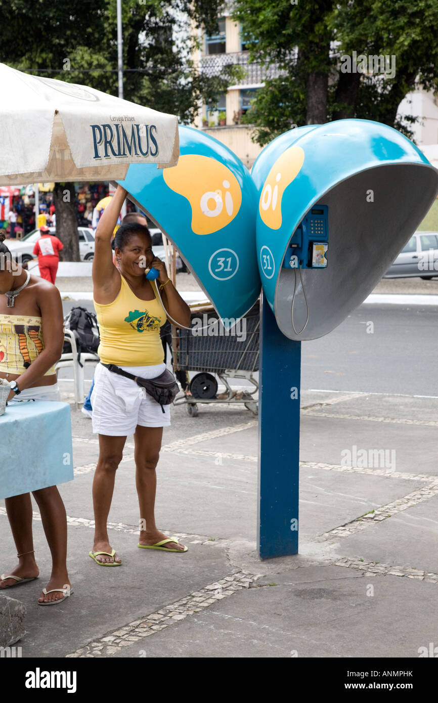 Phone Booth, Salvador de Bahia, Brazil Stock Photo - Alamy