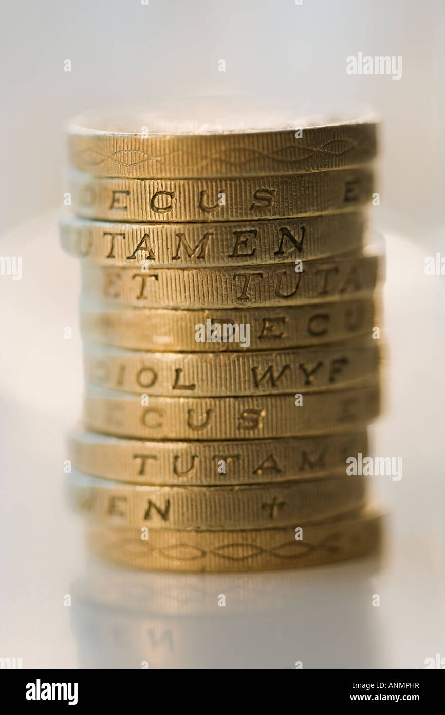 Stack of British Pound coins Stock Photo - Alamy