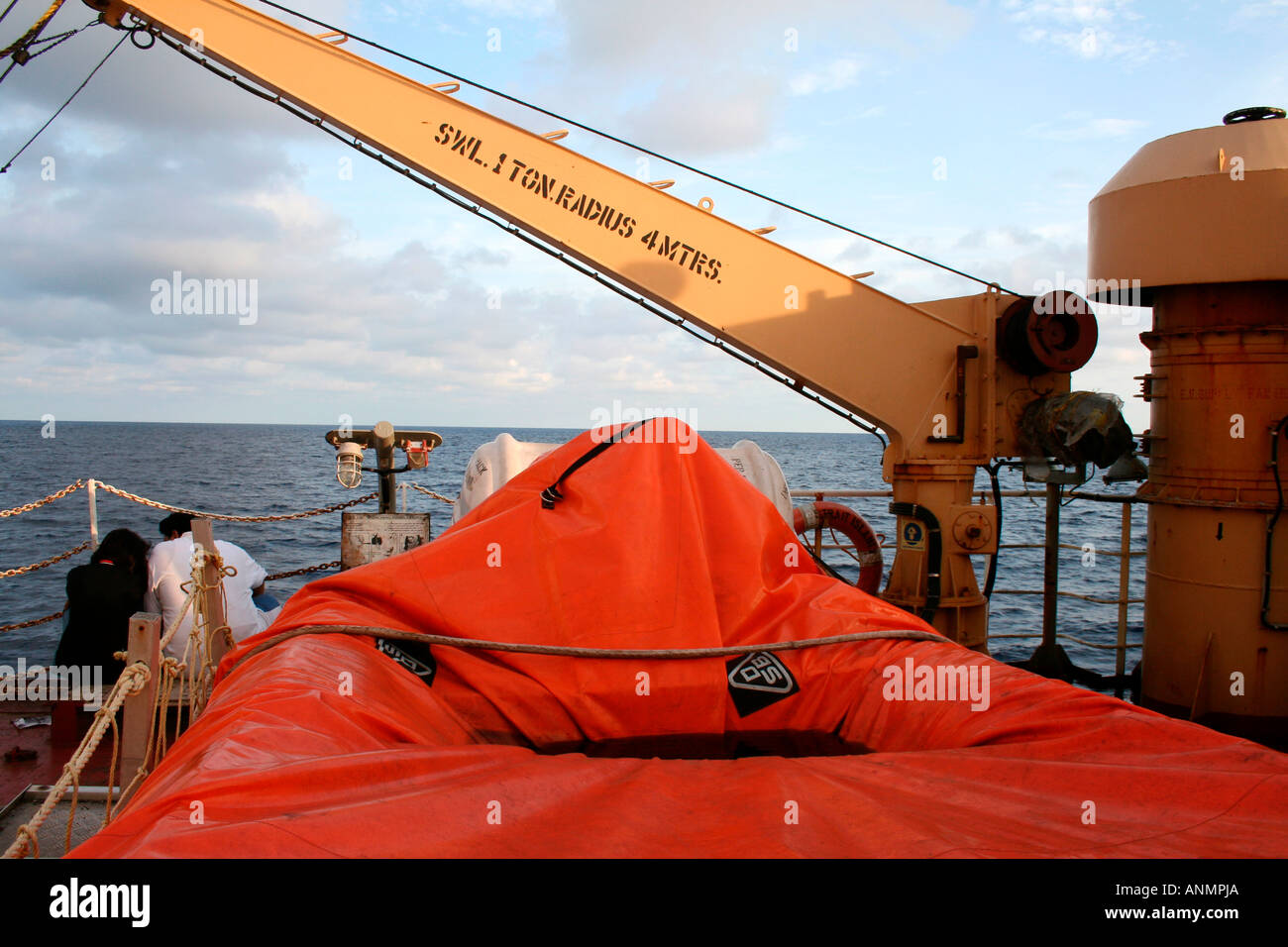 Deck lifeboat crane hi-res stock photography and images - Alamy