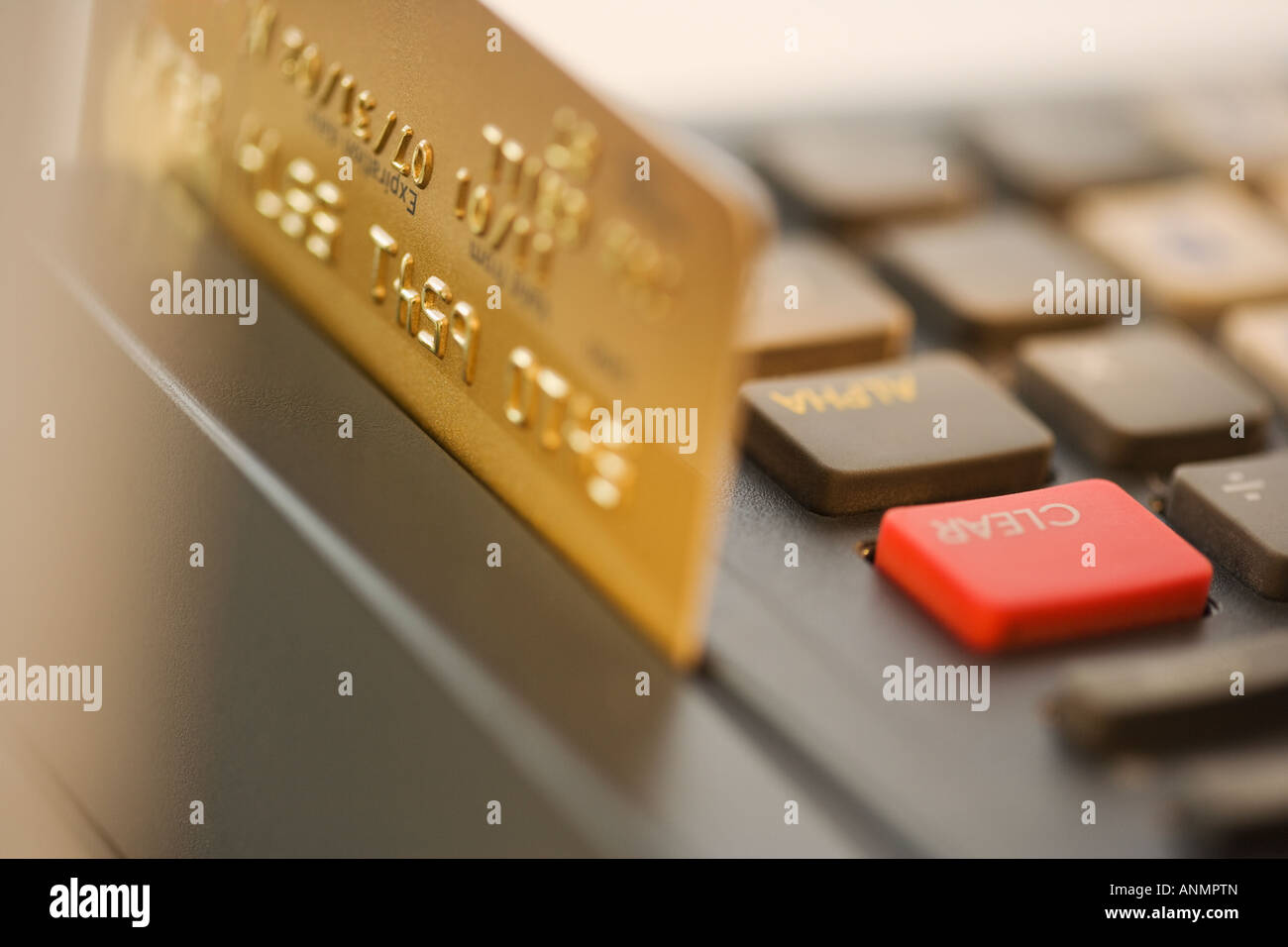 Close up of credit card machine and credit card Stock Photo - Alamy