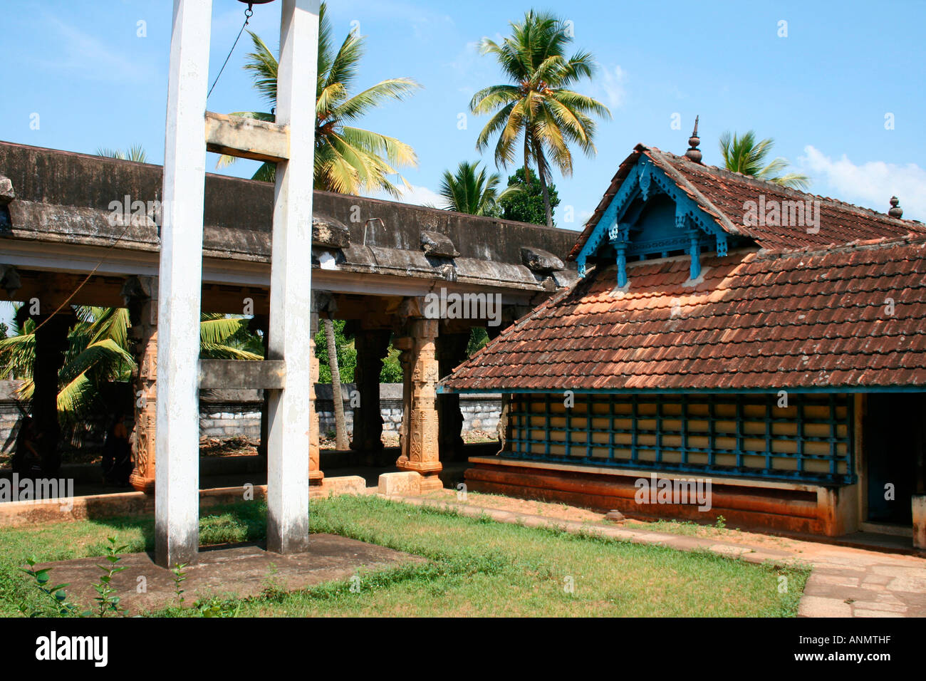 A portion of the structure of a temple walkway and premises in Tamil ...