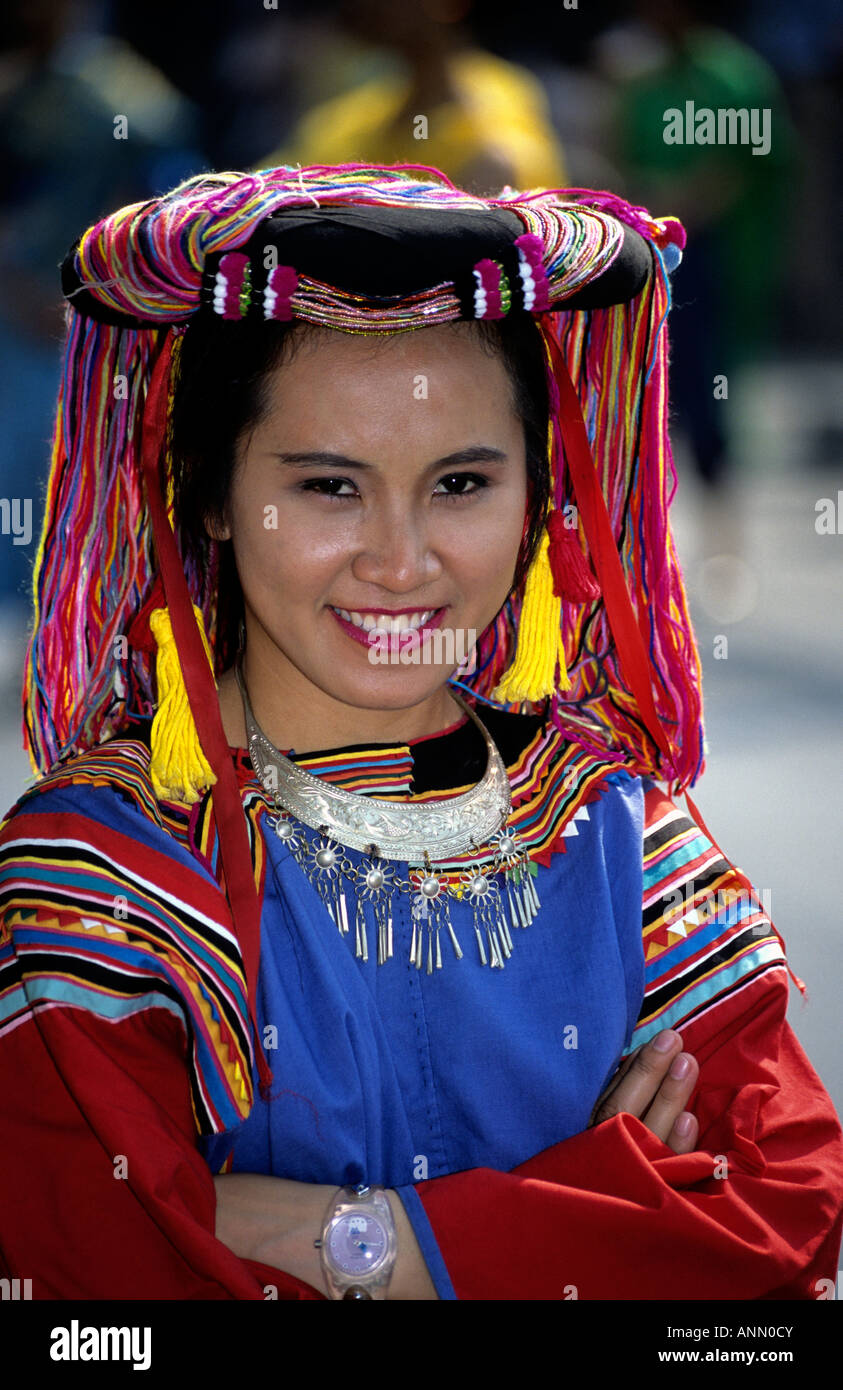 Lady in Lisu traditional dress,Chiang Mai Thailand Stock Photo - Alamy