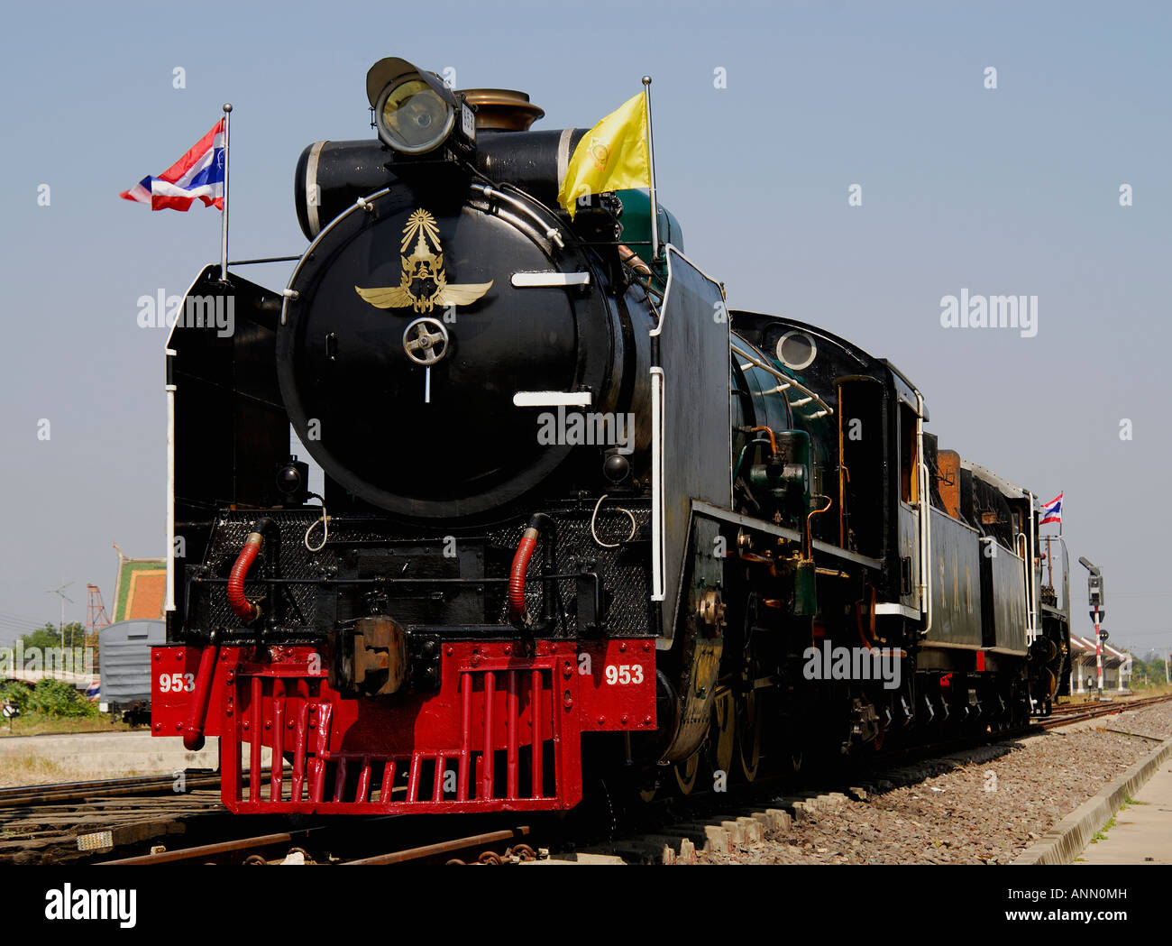 Japanese-built steam locomotive at Ayutthaya station,Thailand,running ...