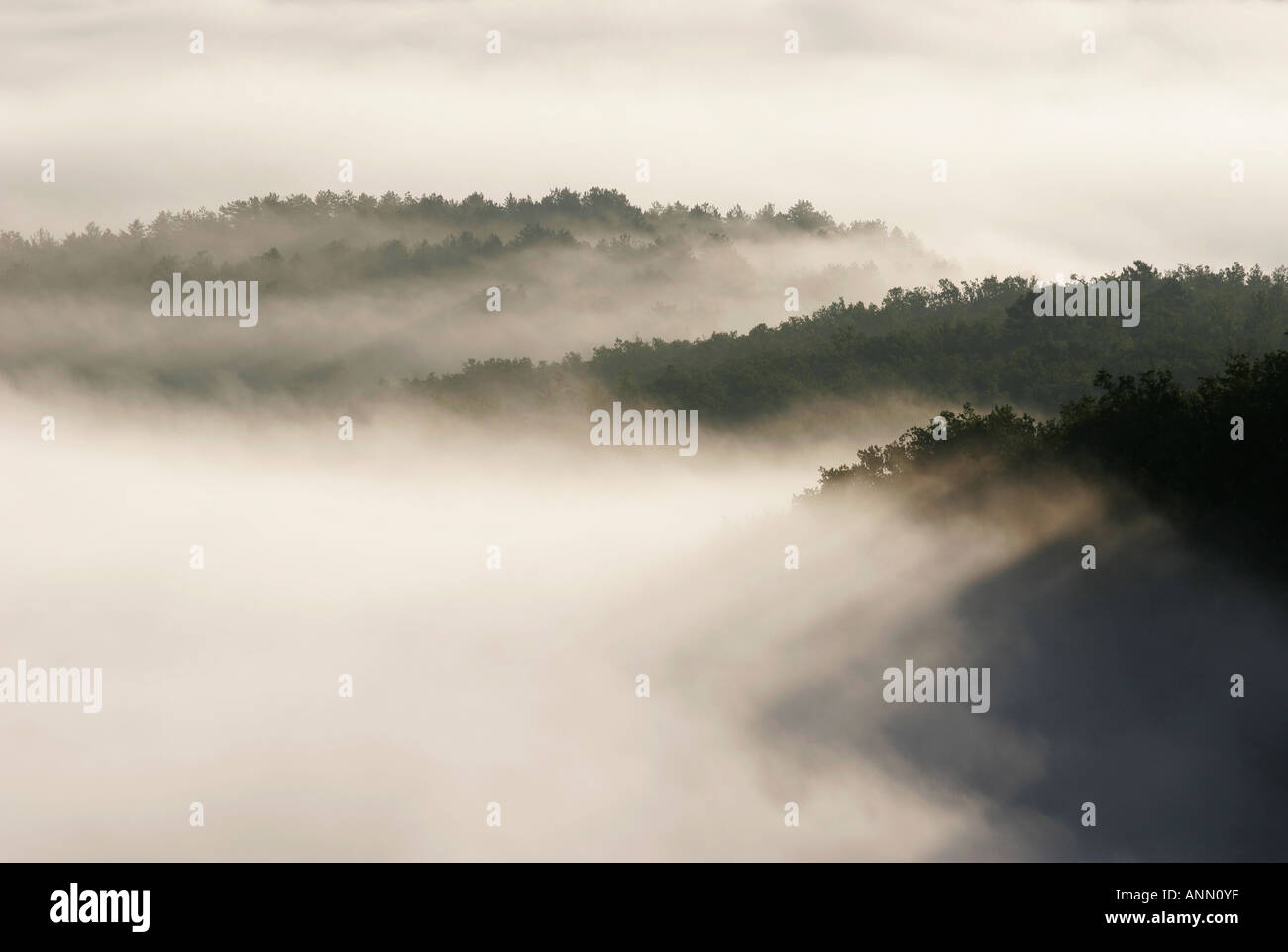 Draw a landscape with mountains and a river hi-res stock photography ...