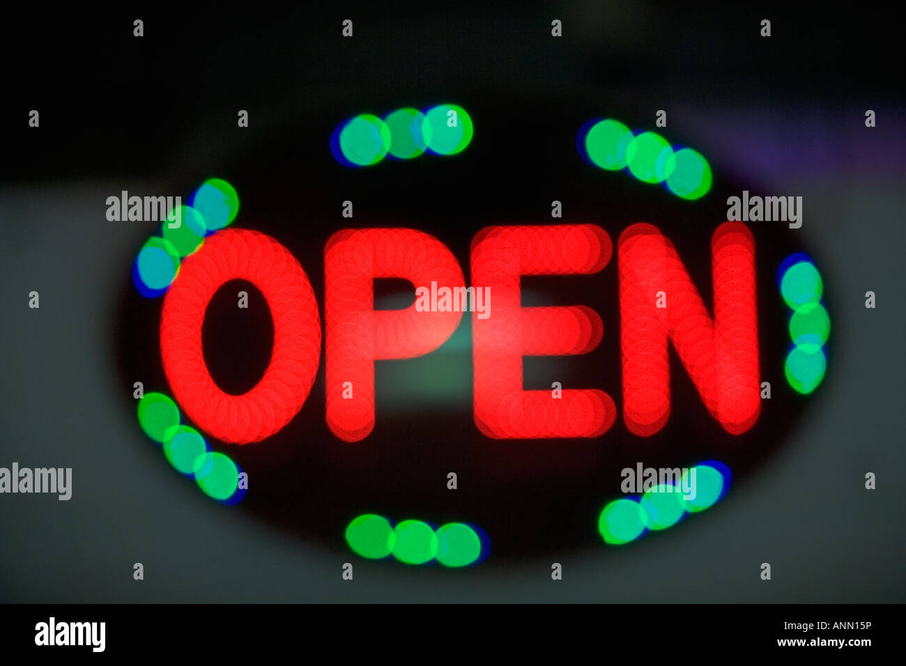Lighted open sign hi-res stock photography and images - Alamy