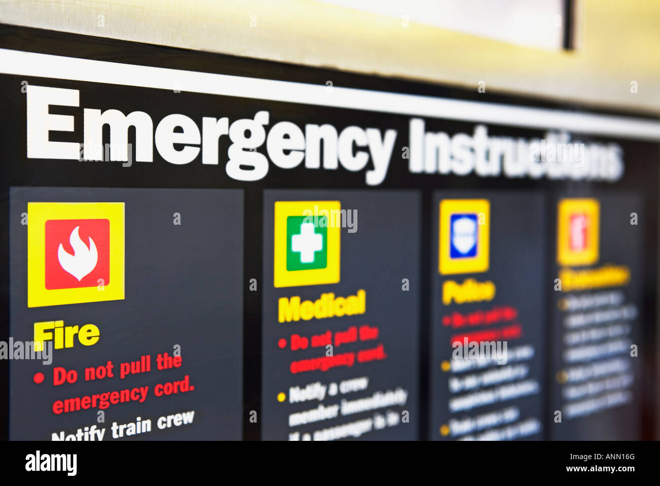 Emergency instructions sign hi-res stock photography and images - Alamy