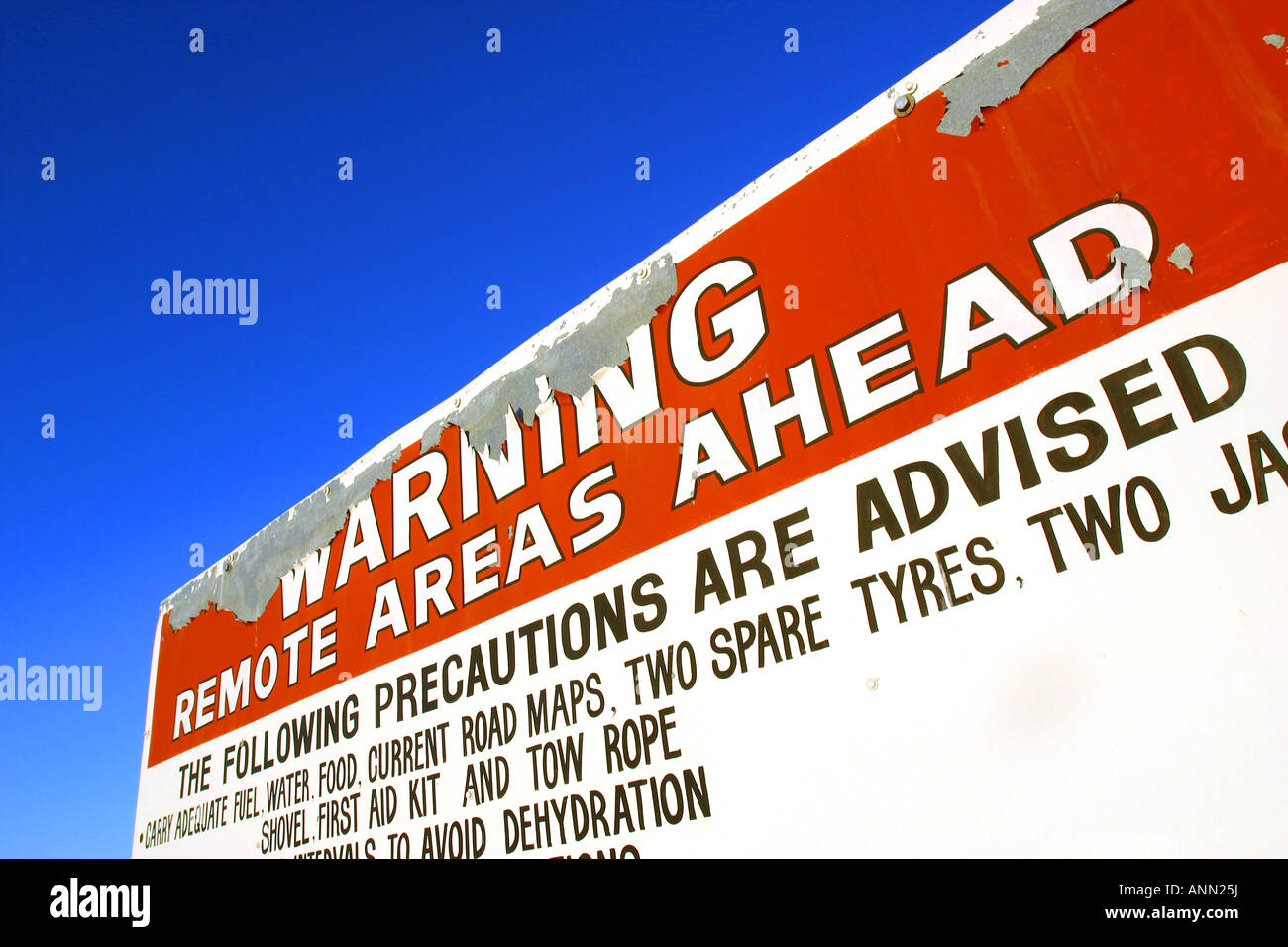 Warning sign in Australian outback Stock Photo - Alamy