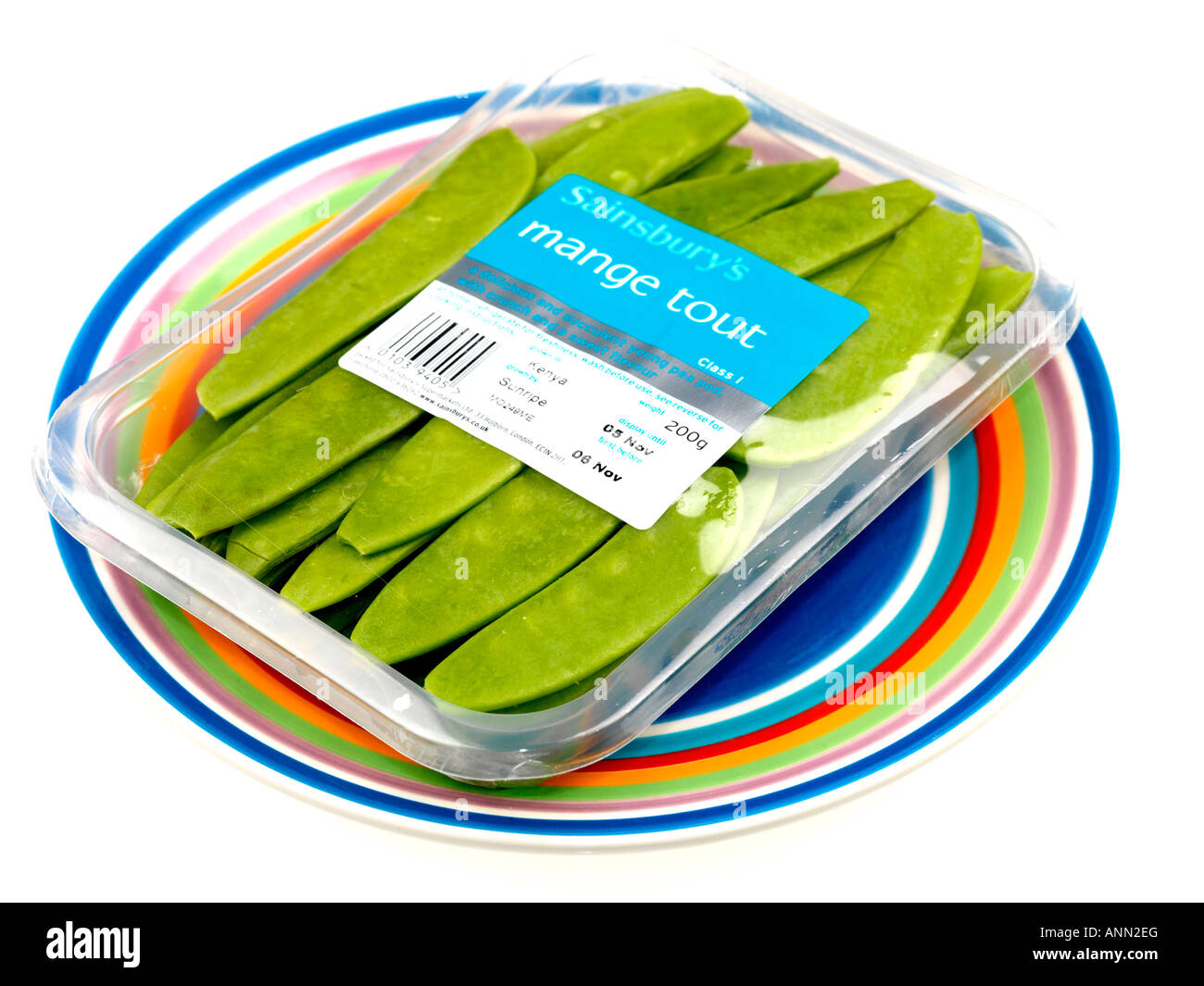 Mange tout pack packet box vegetable sainsburys hi-res stock ...