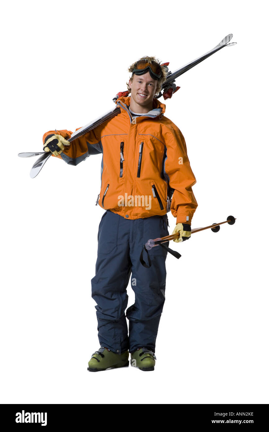 Skis standing ski poles Cut Out Stock Images & Pictures - Alamy