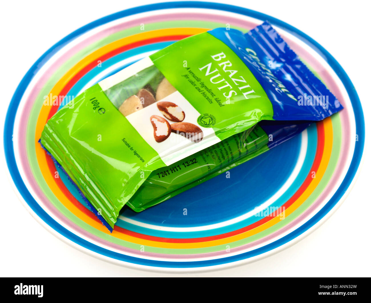 Pack packet of brazil nuts crazy jack plate hi-res stock photography ...