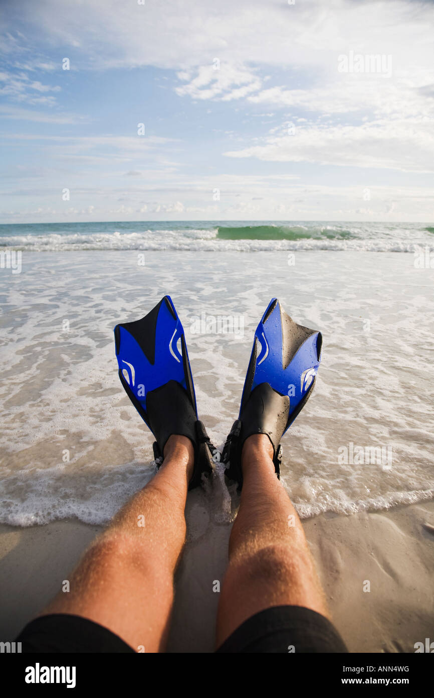 Wearing flippers hi-res stock photography and images - Alamy